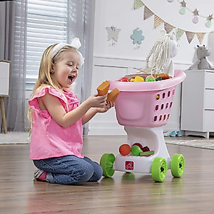 Step2 Little Helper's Shopping Cart for Kids, Play Grocery Cart, Made of Durable Plastic, for Toddlers 2+ Years Old, Pink