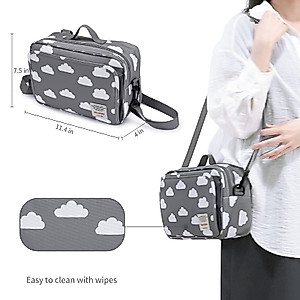 Small Diaper Bag, Stroller Organizer Bags for Baby with Insulated Pocket, Stroller Hooks and Adjustable Strap,Universal Mini Diaper Tote Bags Fit All Strollers, Gray
