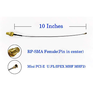 PS4 Antenna Upgrade Replacement Kit 10dBi 2.4GHz Long Range Extender BT WiFi Antenna + 10in U.FL to RP-SMA Cable for Mini PCIe Card + RP SMA Extension Cable 10ft