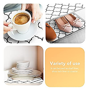 Glotoch Express Non Slip Shelf Liners for Kithchen Cabinets, Premium Cabinet Liners for Shelves, Fridge, Bathroom, Pantry, 12" X20FT, White and Black