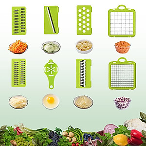 Improved Vegetable Chopper, 14-in-1 Safe Chopper Vegetable Cutter,Onion Chopper,Veggie Chopper,Chopper,Food Chopper,Food Chopper Manual Hand,Vegetable Slicer,Kitchen Gadgets