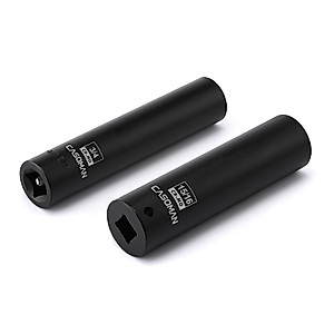 CASOMAN 2PCS 1/2-Inch Drive Extra Deep Socket- 3/4" & 15/16", CR-MO, SAE, 6-Point, Extra Long