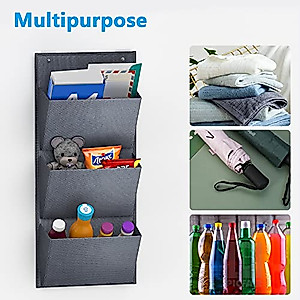 Yocice Wall Mounted Hanging Organizer 2Pack,Shoes Rack/Can Store 6Pairs of Plus-Size Sneakers,Also Stores Boots.with Sticky Hanging Mounts, Shoes Holder ,Door Shoe Hangers (SM08-Gray-2)