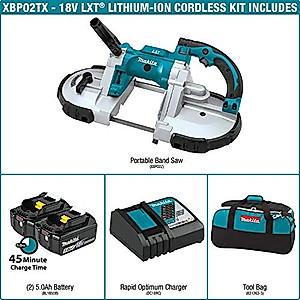 Makita XBP02TX 18V LXT Lithium-Ion Cordless Portable Band Saw Kit (5.0Ah),