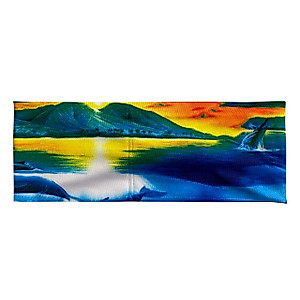 TRI-TITANS EarSaver Reversible Headbands with Buttons for Face Mask, Hair Accessories for Nurses, Doctors, and Everyone Wearing a Face Cover (Ocean Dream)