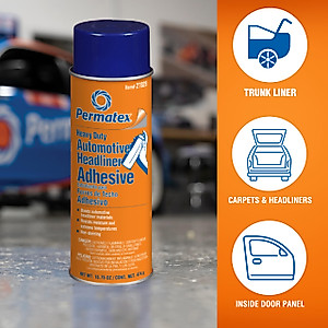 Permatex 27828-6PK Body Shop Heavy Duty Headliner and Carpet Adhesive, 16.75 oz Aerosol Can (Pack of 6)