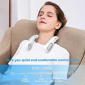 Diesetsr Portable Neck Fan, Hands Free Bladeless Neck Fan 3 Speeds 360°Cooling Wearable Personal Fan with 4000mAh USB Rechargeable Battery, Low Noise, for Office, Outdoor, Travel, Hiking