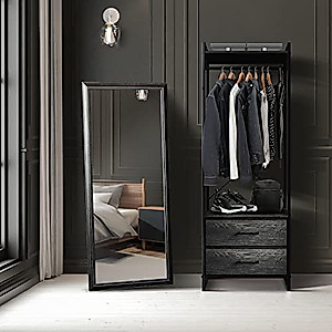 Sorbus Clothing Rack with Drawers - Clothes Stand Dresser - Wood Top, Steel Frame, & Fabric Drawers - Tall Closet Storage Organizer - Stand Alone Garment Rack for Hanging Shirts, Dresses, & Jackets