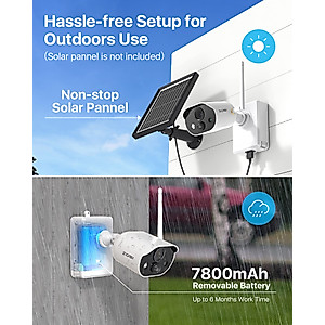ZOSI C309 4CH 2K Spotlight Battery Powered Wireless Security Camera System,4pcs Wire-Free Rechargeable Outdoor Cameras,Color Night Vision,Light & Siren Alarm,2-Way Audio,32GB SD Card&Cloud Storage