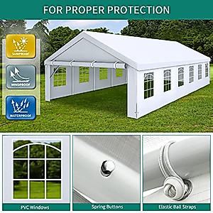 YITAHOME 20' x 40' Heavy Duty Gazebo with Reinforced Triangular Column Outdoor Party Wedding Tent Canopy Carport Shelter with Removable Sidewall Windows