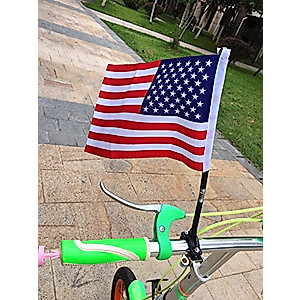 AISHEMI Kids Bike Satin Ribbon Streamer Scooter Cloth Tassel and American/USA Flag for Girls Boys - Easy Attachment to Cycle's Handlebars