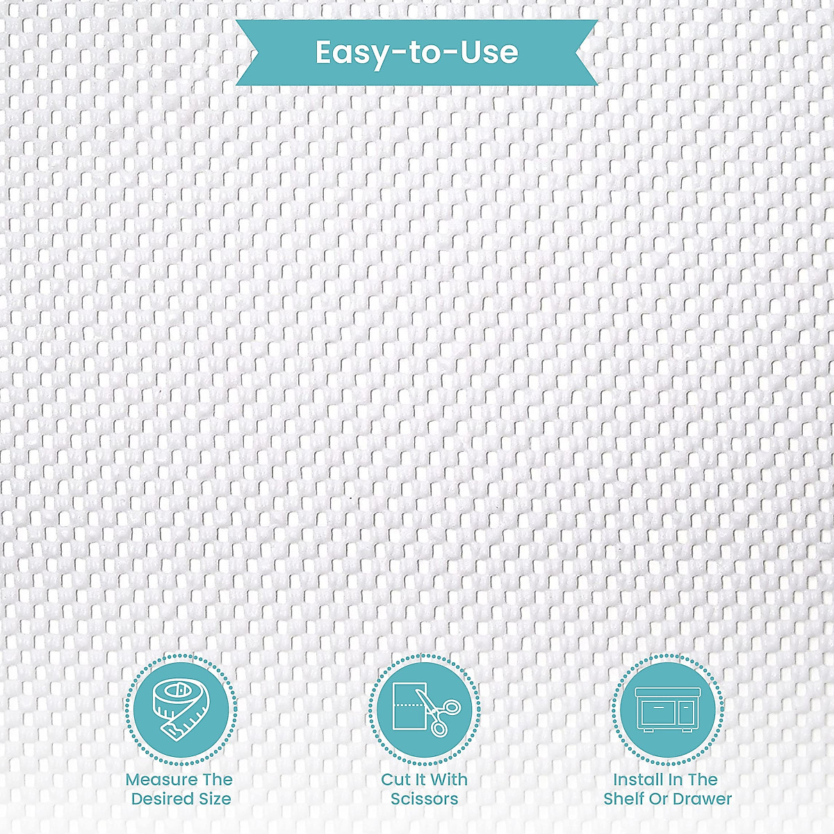 Con-Tact Brand Grip Premium Thick Non-Adhesive Shelf and Drawer Liner, 18" x 10', White