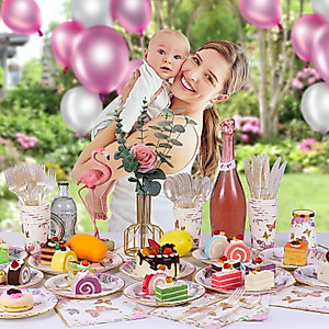 Atonofun Butterfly Birthday Party Supplies, Butterfly Party Plates, Cups, Napkins and Cutlery, Butterfly Party Decorations for Baby Shower, Birthday, Butterfly Fairy Themed Parties Serves 24