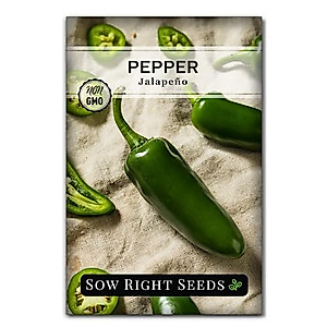 Sow Right Seeds - Hot & Sweet Pepper Seed Collection for Planting - Sunbright, Chocolate, Cayenne, California Wonder, Jalapeno, Anaheim, Cubanelle and Serrano - Non-GMO Heirloom Seeds to Plant