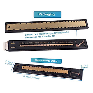 Notched Guitar Neck Straight Edge, Dual-scale Guitar Repair Tool for Scale Length 24.75in and 25.5in, Aluminium Guitar Fretboard Leveling Kit,Guitar Maintenance Tool for Luthiers, Bronze