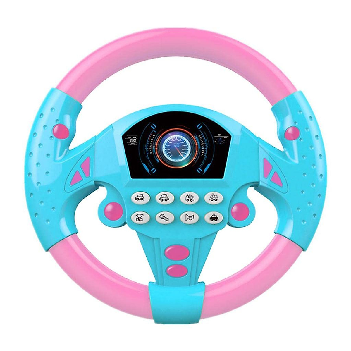 Menolana Toy Electronic Steering Wheel Simulated Driving Simulated Racing Driver Sound Toy Small Steering Wheel for Kids Babies , Pink