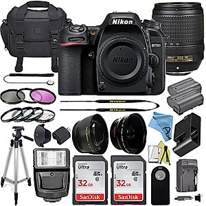 Nikon D7500 20.9MP DSLR Digital Camera Body w/AF-S DX NIKKOR 18-140mm f/3.5-5.6G ED VR Zoom Lens + 2 Pcs SanDisk 32GB Memory Card + Padded Camera Bag + Accessory Bundle (Black) (Renewed)
