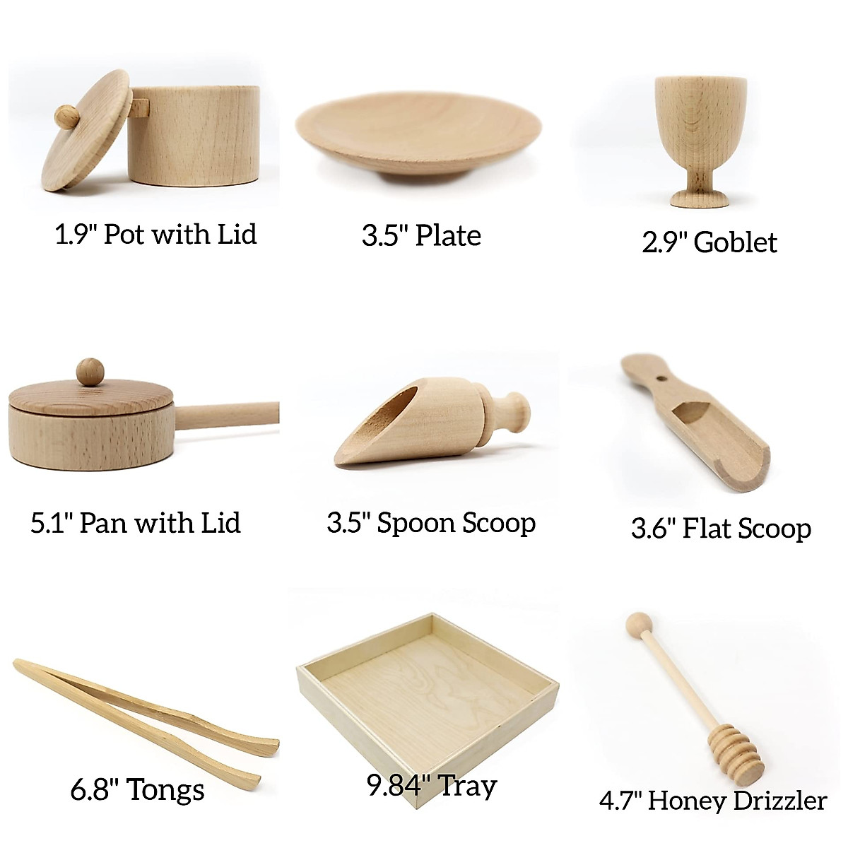 Play. Pretend. Learn. Montessori Toys for Toddlers. Wooden Tray Busy Board with 13 Sensory Toys and Educational Toys. Wooden Toy Play Kitchen Wooden Scoops. Toddler Toys for 3 Years+