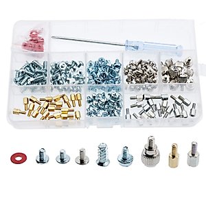 CO RODE Computer Screws, 220pcs PC Screw Standoffs Spacer Set Assortment Kit for Hard Drive Computer Case Motherboard Fan Power Graphics with Extra Screwdriver