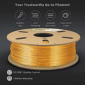 PLA Plus Black and Silk PLA Royal Gold Bundle, Duramic 3D Printing Filament 1kg Spool(2.2lbs), 1.75mm Dimensional Accuracy +/- 0.05 mm Non-Tangling Non-Clogging Non-Stringing
