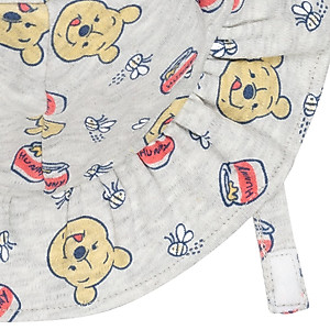 Disney Winnie the Pooh Newborn Baby Girls Snap Romper and Bucket Sun Hat Yellow 3-6 Months