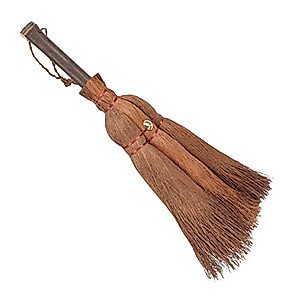 ORFOFE Brown Silk Broom Office Decor Straw Whisk Broom Asian Broom Straw Broom Mini Brush Housewarming Escoba De Household Palm Broom Astetic Room Decor Cleaning Brushes Hand Brown Hair