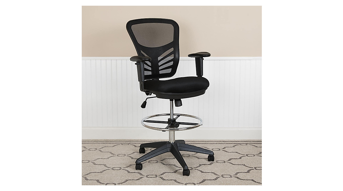 Flash Furniture Ergonomic Drafting Chair with Adjustable Features