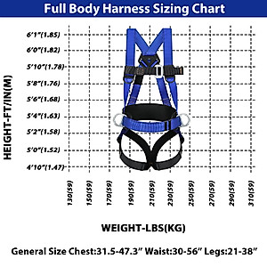 TT TRSMIMA Safety Harness Fall Protection Kit: Full Body Roofing harnesses with Shock Absorbing Lanyard - Updated Comfortable Waist Pad