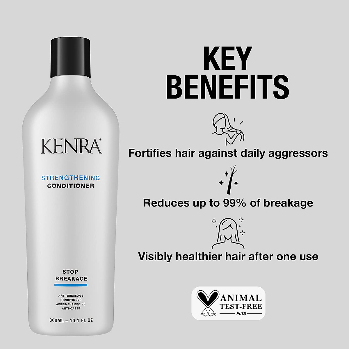 Kenra Strengthening Conditioner | Stop Breakage | Reduces Up To 99% Of Breakage & Provides Hair Breakage Repair | Fortifies Hair Against Daily Aggressors | All Hair Types | 10.1 fl. Oz