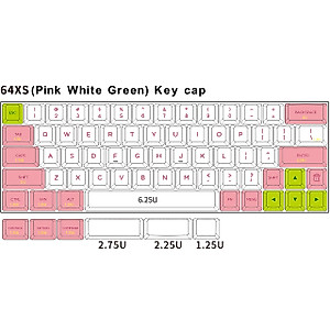 EPOMAKER SK64S Hot Swappable Bluetooth 5.1 Wireless/Wired Mechanical Keyboard with RGB Backlit, PBT Keycaps for Win/Mac/Gaming (Gateron Optical Red, Pink White)