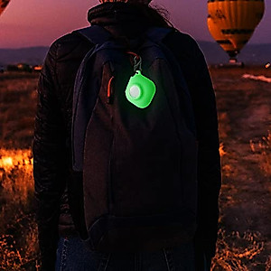 Geiomoo Silicone Case Compatible with Beats Fit Pro and Air Tag, 2 in 1 Protective Cover with Carabiner (Luminous Green)