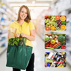 JERIA 24-Pack Reusable Grocery Bags，Large Washable Foldable Shopping Bags，Heavy Duty Tote Bags with Reinforced Handles