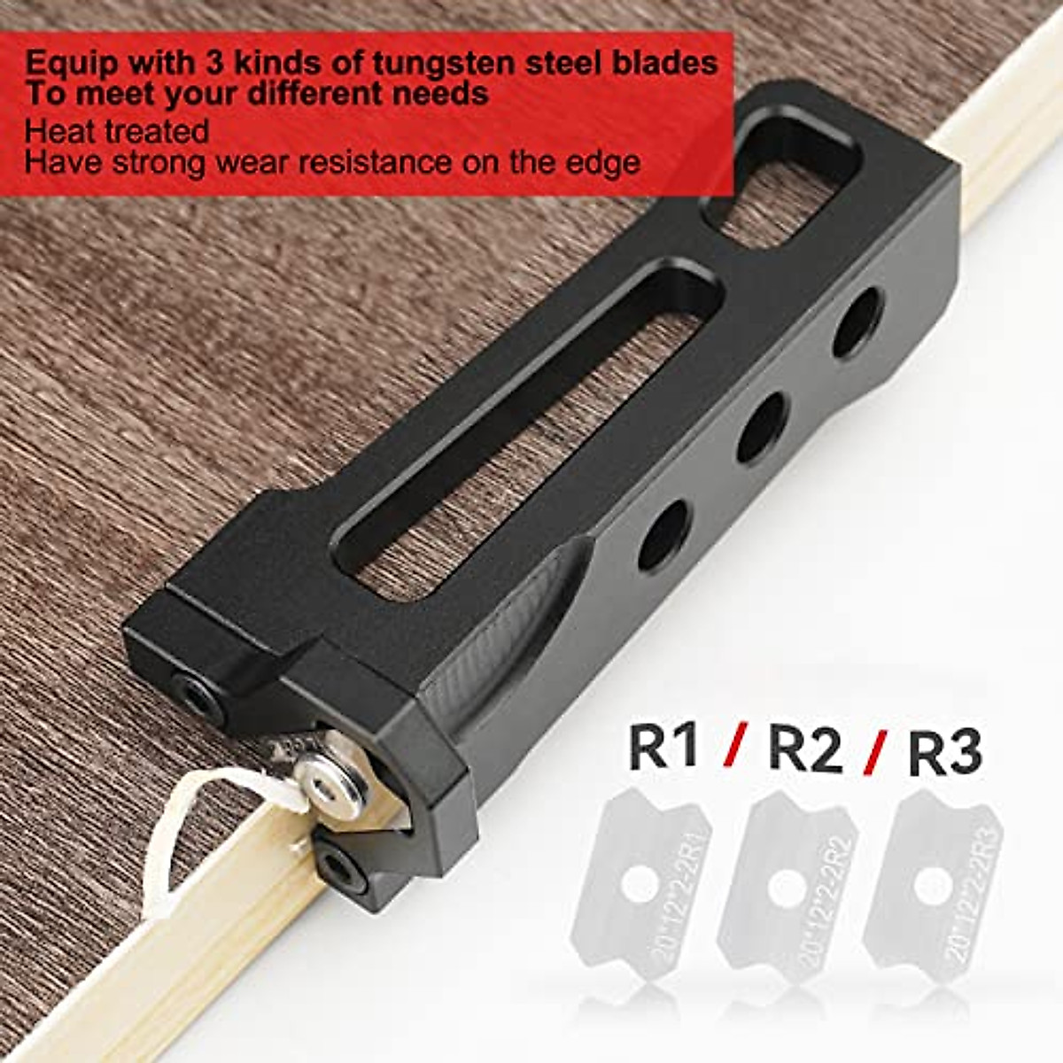 Fewb Chamfer Edge Plane, Manual Woodworking Veneer Edge Banding Trimmer with 3 Blades, Arc Wood Edge Corner Flattening Cutter Hand Planer Scraper Tool for Edge Trimming