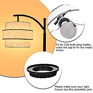 EDISLIVE 3-tier Drum Linen Lamp Shade for Pendant Lamp Floor Lamp Chandelier Replacement Shade Clip on Bulb Classic Round Lampshade Cover Only (Yellow)