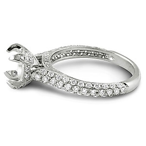 Dazzlingrock Collection 1.05 Carat (Ctw) 18k Round Diamond Semi Mount Round Diamond Engagement Ring (No Center Stone), White Gold, Size 6.5