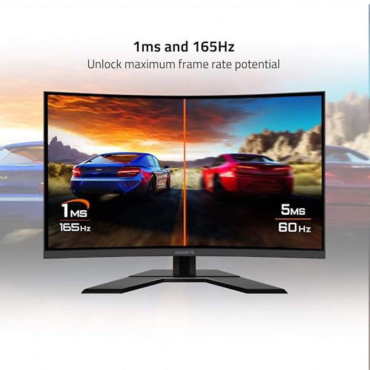 GIGABYTE G32QC A (32" 165Hz 1440P Curved Gaming Monitor, 2560 x 1440 VA 1500R , 1ms (MPRT) Response Time, 93% DCI-P3, VESA Display HDR400, FreeSync Premium Pro