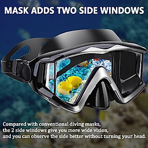 AQUA A DIVE SPORTS Diving mask Anti-Fog Swimming Snorkel mask Suitable for Adults Scuba Dive Swim Snorkeling Goggles Masks