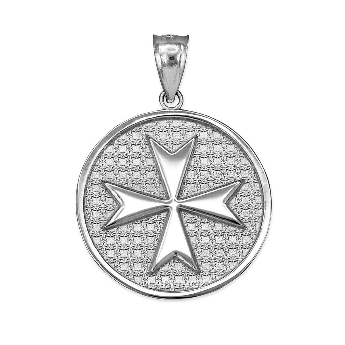 Sterling Silver Knights Templar Maltese Cross Medal Pendant
