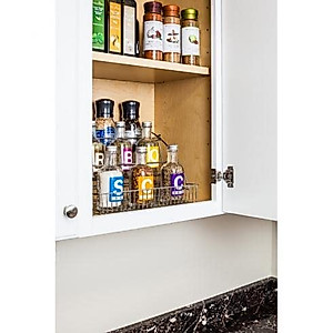 Hardware Resources 3-Tier Pull Down Spice Rack - Chrome-Finished Steel Retractable Organizer for Spice Bottles & Seasoning Jars - Easy to Install, Screws Included - Fits 15” Opening Wall Cabinet