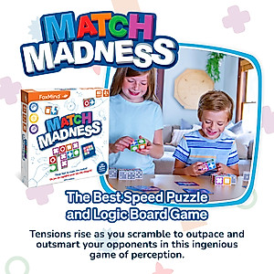 Foxmind Match Madness Board Game, Dual Mode Visual Recognition Matching Board Game, Fast Paced Puzzle Game to Develop Problem Solving Skills, Fun Board Games for Adults and Family