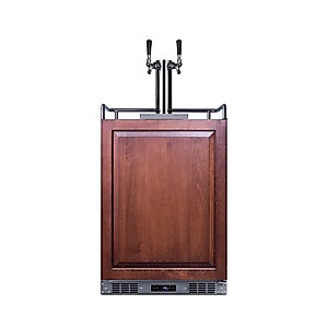 Summit Appliance SBC682PNRTWIN Panel Ready 24" Wide Built-in Kegerator, Panels Not Included, 5.6 cu.ft Capacity, Twin Tap System, Automatic Defrost, Digital Thermostat, Memory IC Function