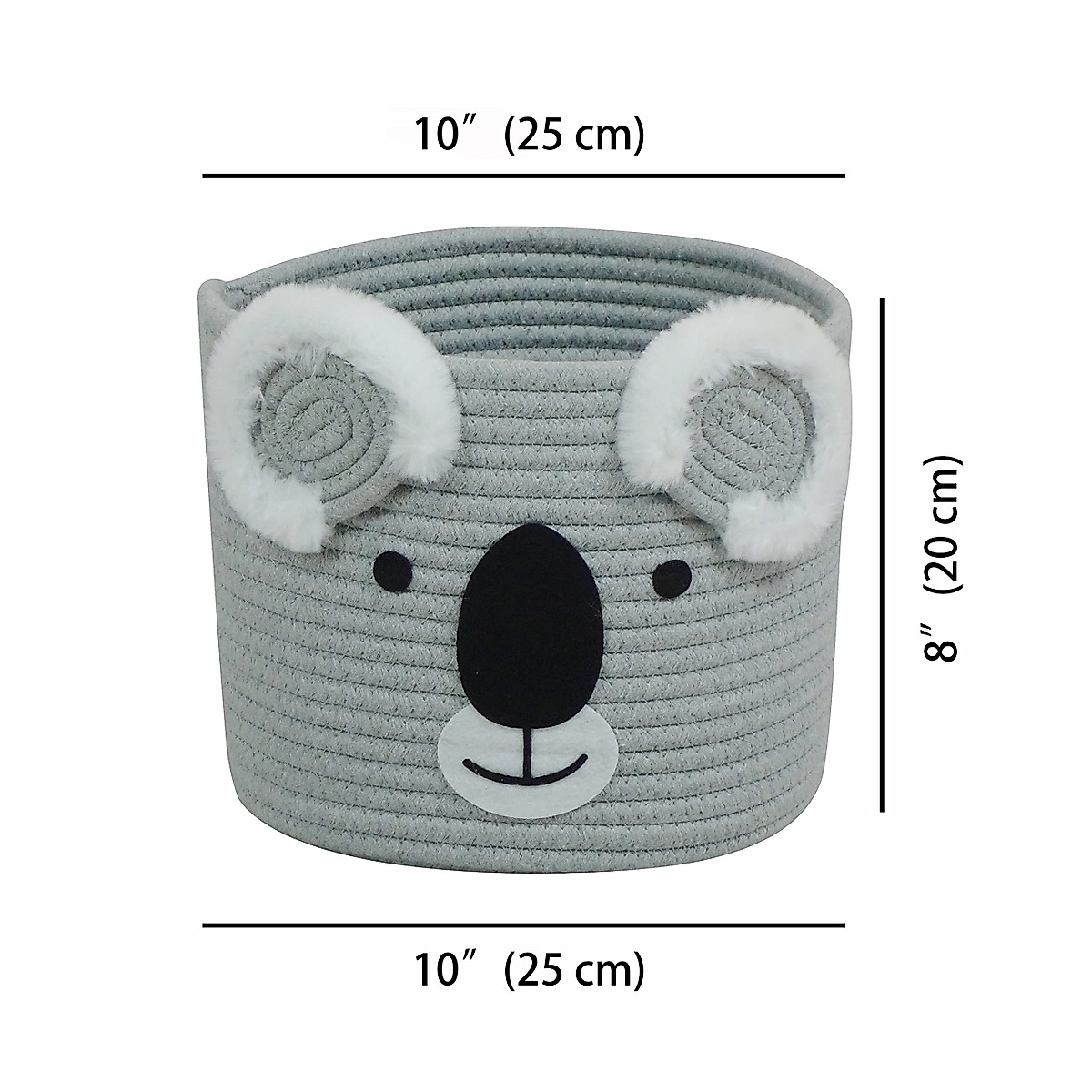 Koala Storage Basket by T&T Homewares - Small Size, Ideal for Baby Diapers, Laundry, Nursery & Kids Room - Versatile Organizer for Woodland Decor, Pet Toys
