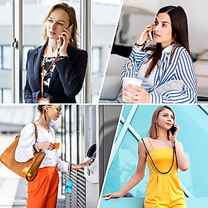 Universal Phone Lanyard with Wrist Strap, Adjustable Crossbody Cell Phone Lanyard Neck Strap and Wristlet Strap with 2 Lobster Clips, Phone Tether Patches and Phone Straps (Black/Gold, 2 Pack)