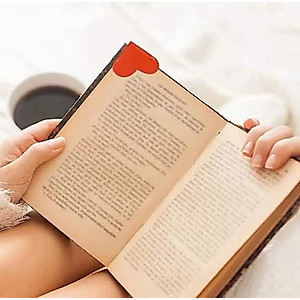 Leather Heart Bookmark，6 Pcs Corner Bookmark， Cute Book Markers, is A Suitable Birthday Christmas Graduation Gift for Girls, Children, Teachers, Students and Book Lovers