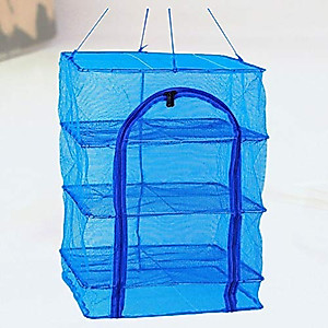WINOMO House Plants Foldable Drying Net, Dry Rack Hanging Basket, 4 Layers Fish Drying Net, Folding Mesh Hanging Net Rack for Vegetable Dishes Making Drying Rack Clothing