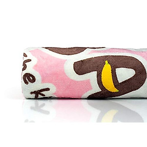 JUST FUNKY Bananya Cat Large Anime Fleece Throw Blanket | Decorative Throw Blanket Features The Banana Cat | Collectible Anime Throw Blanket | Measures 60 x 45 Inches