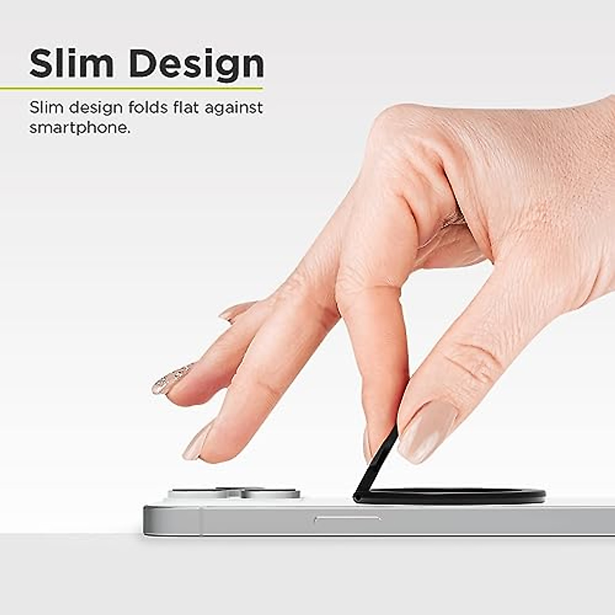 PureGear Magnetic Phone Grip, Magnetic Phone Ring Stand, Magnetic Phone Ring Holder for MagSafe iPhone 14, 14 Plus, 14 Pro, 14 Pro Max, 13, 13 Pro, 13 Mini, 13 Pro Max, 12, Adjustable Kickstand(Black)