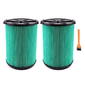 2 Pack VF6000 Filter for Ridgid 5-20 Gallon Wet Dry Vacuums, 5-Layer Pleated Fit for Husky 6-9 Gallon Vacs, WD5500 WD0671 WD6425 WD7000 WD1280 WD1851 WD1680 WD1956 RV2400A 1400RV RV2600B
