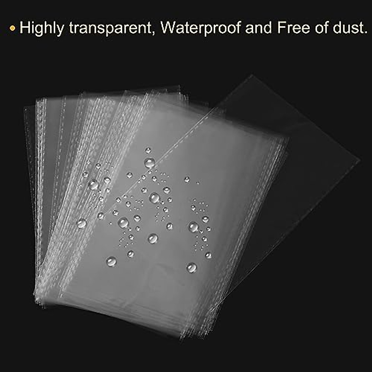 uxcell 100Pcs Clear Cello Bags, 4-1/4" x 6-5/16" Plastic Flat Open-End OPP Cello Treat Bags Cello Poly Bags for Packing Cookies Candy Jewelry Gifts, Clear