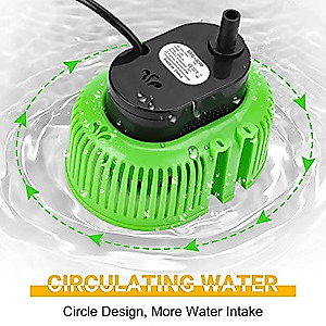 Pool Cover Pump Above Ground, Water Pump for Pool Draining, Submersible Water Pump Sump Pump with 16 Ft Drainage Hose & 25 Ft Extra Long Power Cord (840GPH-Green, Green)